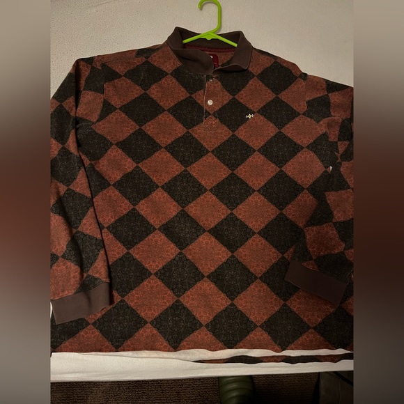 Shirts | Vintage Skate Collared Black And Red Diagonal Checkerboard ...